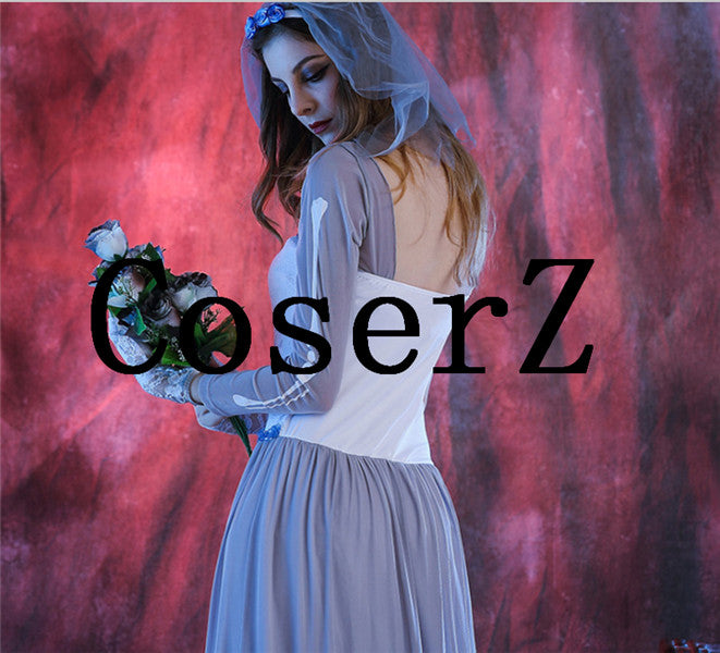 Corpse Bride Costume Scary Skeleton Joker Outfit Cosplay Costume – CoserZ