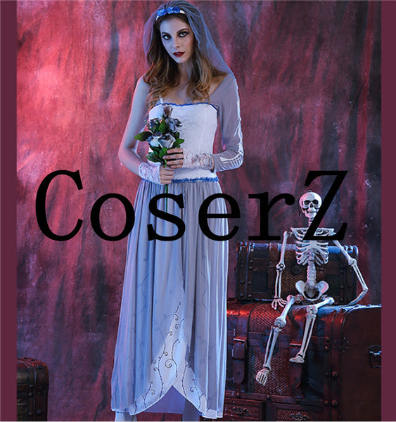 Corpse Bride Costume Scary Skeleton Joker Outfit Cosplay Costume – CoserZ