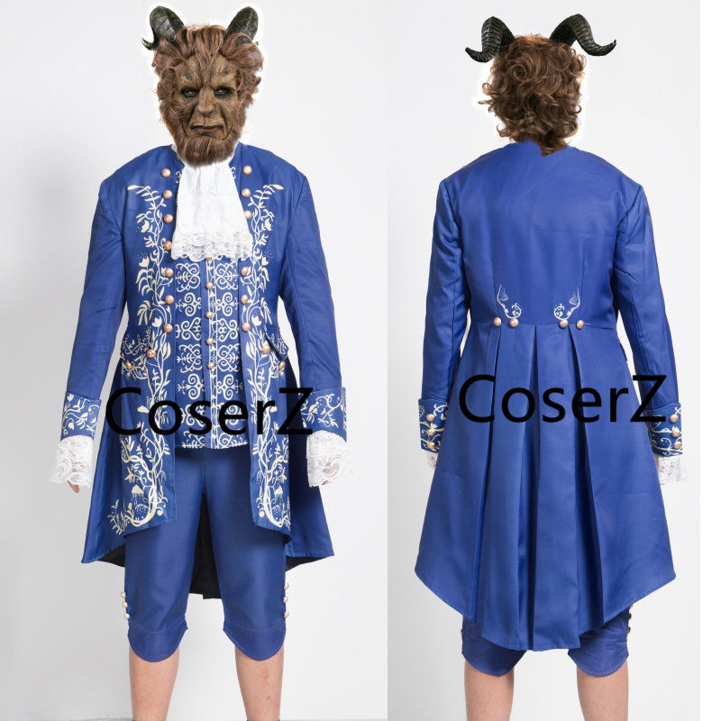 2017 Movie Beauty and the Beast Costume Beast Cosplay Blue Outfit Adul ...