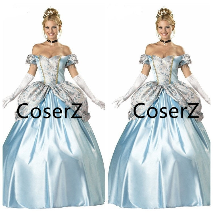 Custom Cinderella Dress Cinderella Cosplay Costume With Gloves – CoserZ