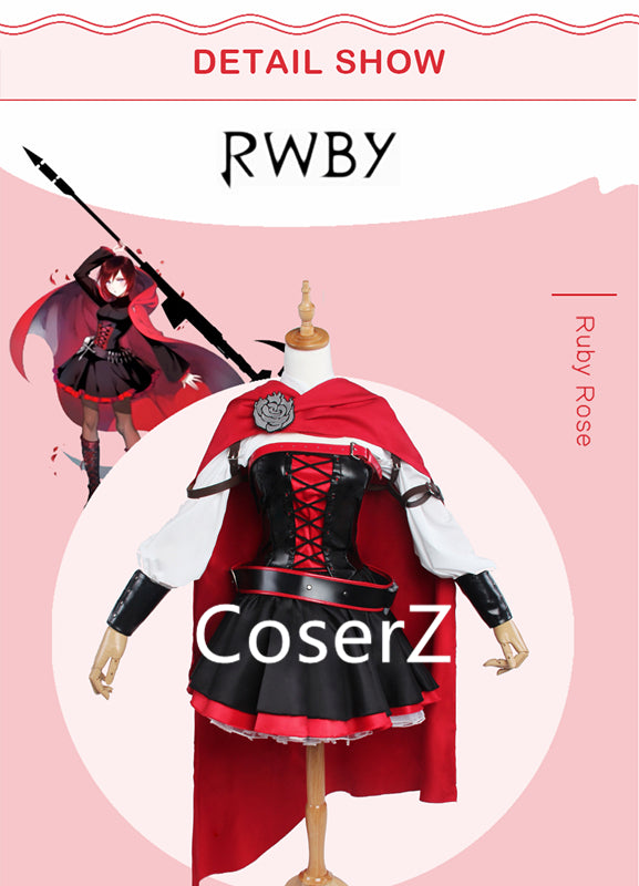 Ruby Rose Cosplay Costume, RWBY Cosplay 3 Season Ruby Costume – Coserz